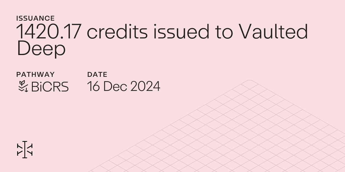 1,420.17 credits issued to Vaulted Deep — Isometric