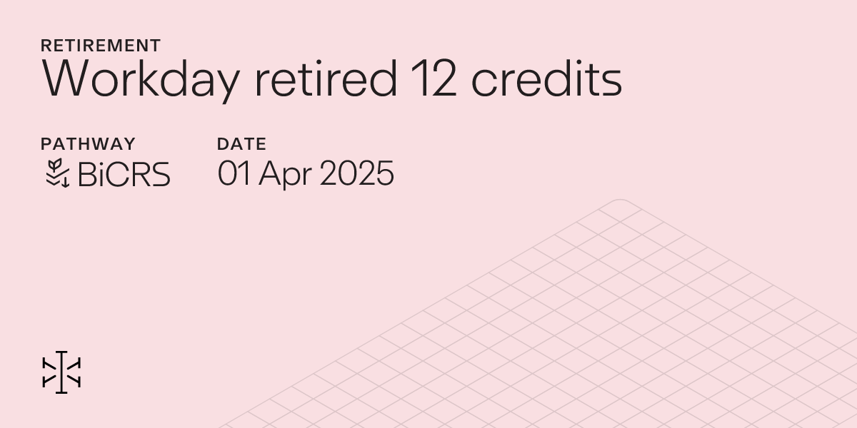 Workday retired 12 credits — Isometric